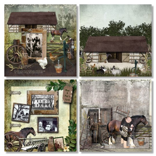Digital Scrapbooking Kit + Freebie Vintage Farm