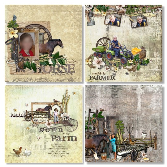 Digital Scrapbooking Kit + Freebie Vintage Farm